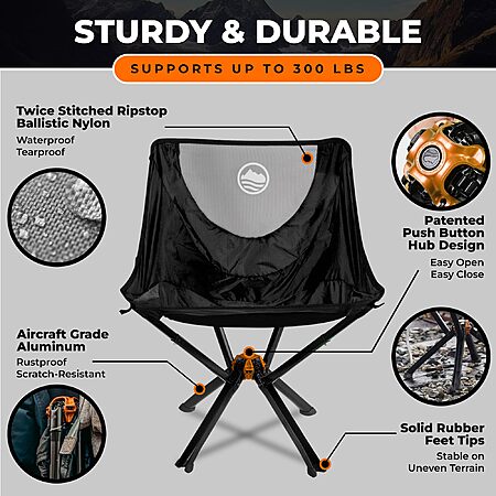 CLIQ Portable Chair - Lightweight Folding Chair for Camping - Supports ...