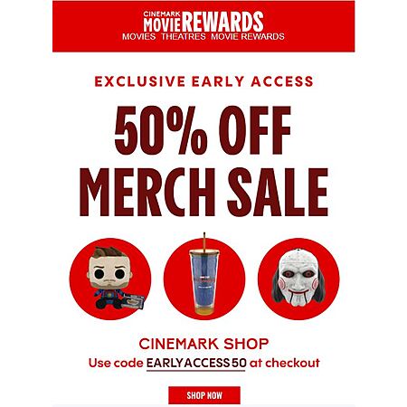 Shop Cinemark: 50% OFF 2023 MERCH SALE on select products using code ...