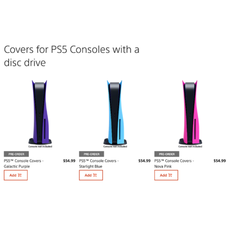 Official PS5 Covers (3 Different Colors) for both the Disc and Digital ...