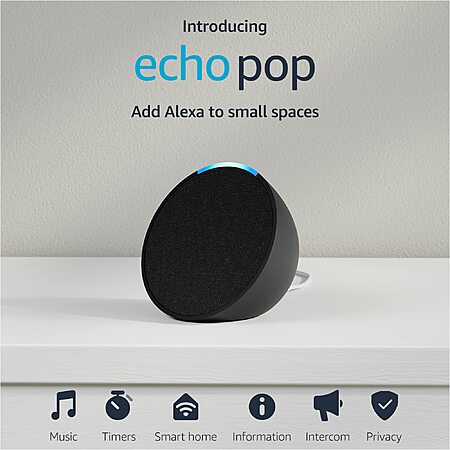 Amazon Echo Pop (newest model), Our smallest speaker with Alexa+ Early ...