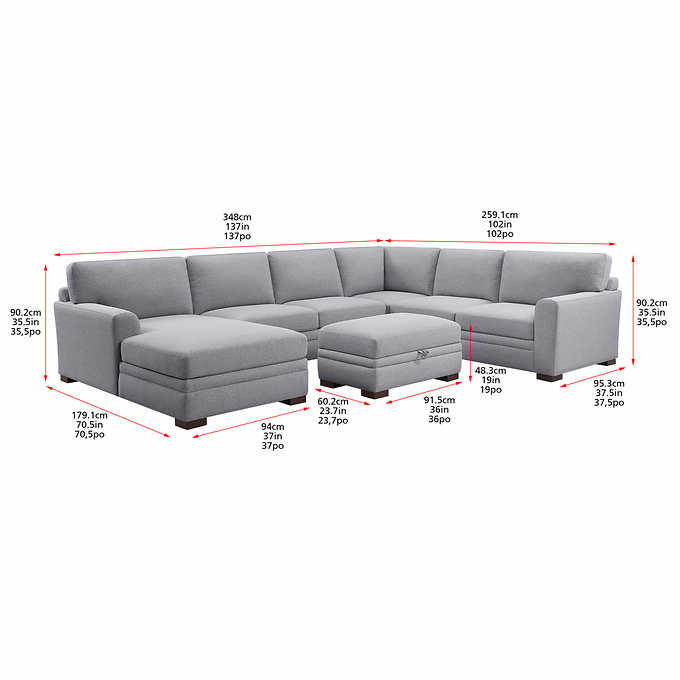 Costco Members - Thomasville Langdon Fabric Sectional with Storage ...