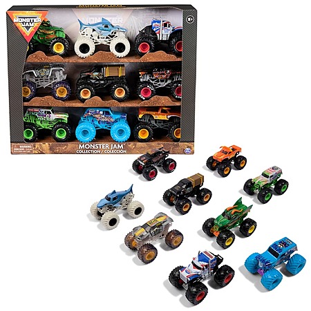 9-Piece Monster Jam 1:64 Scale Monster Truck Diecast Set - 2025-12-14