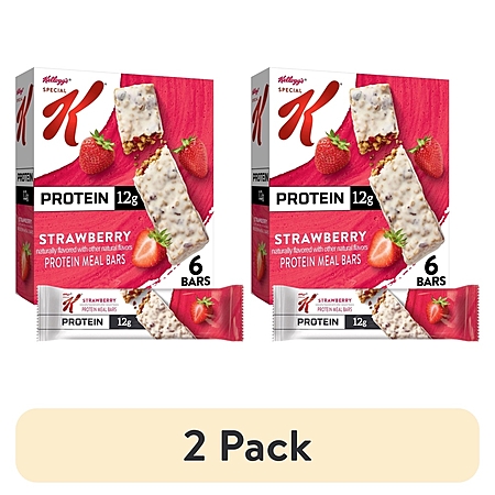 (2 pack) Kellogg's Special K Strawberry Chewy Protein Meal Bars, Ready ...