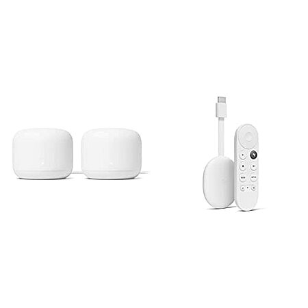 Google Nest Wifi 2 Pack Mesh Router with Chromecast with Google TV (4K ...