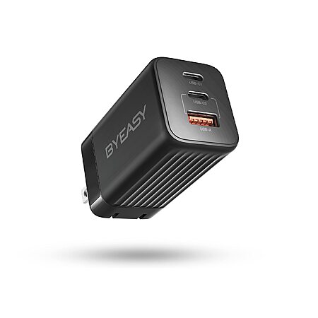 BYEASY 65W GaN USB C Charger, 3-Port PD PPS Fast Charger, USB C Wall ...