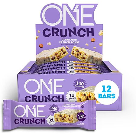 12-Count 1.41-Oz One Crunch Protein Bars (Cinnamon French Toast) $13.60 ...