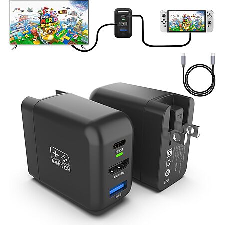 Mirabox 30W Portable TV Dock Charger for Nintendo Switch w/ USB-C to ...