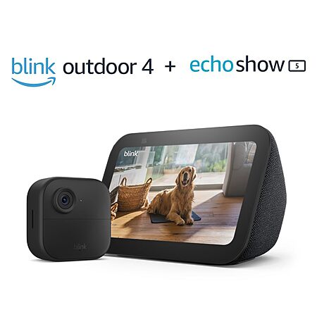 Amazon Echo Show 5 (3rd Gen) + Blink Outdoor 4 Wireless Security Camera ...