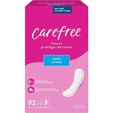 92-Count Carefree Panty Liners (Long) $3.59, 4-Pack 49-Count Carefree ...