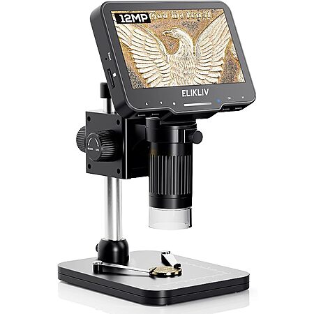 Elikliv 1000X 1800mAh Digital Microscope w/ 4.3" 1080P LCD Screen ...