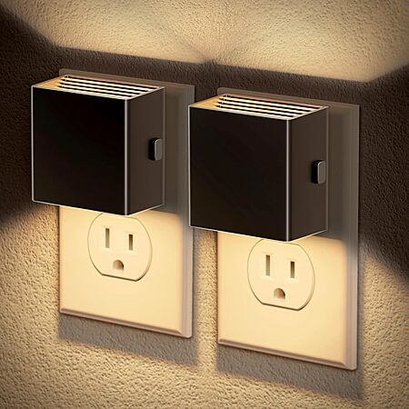 2-Pack JandCase Dimmable LED Wall Plug Night Lights w/ Light Sensor ...