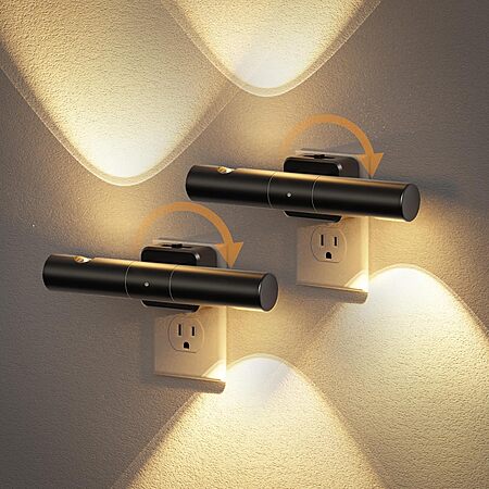 2-Pack JandCase Rotating Wall Plug Night Lights (various) - 2025-10-24