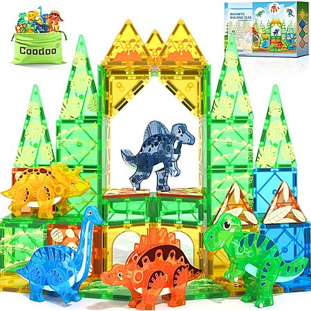 Prime Members: 48-Piece Coodoo Magnetic Tile 3D Movable Dinos $12.49 ...