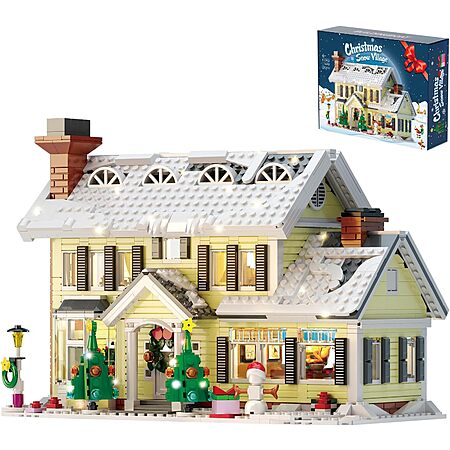 1156-Piece Myfuntoy Christmas Snow Village Holiday House Building Set ...