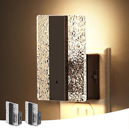 2-Pack L Lohas LED Dimmable Plug-In Night Lights w/ Light Sensor (3000K ...