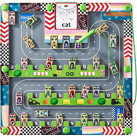 Ladfar Magnetic Maze Montessori Toy (Alphabet or Color & Number Maze ...