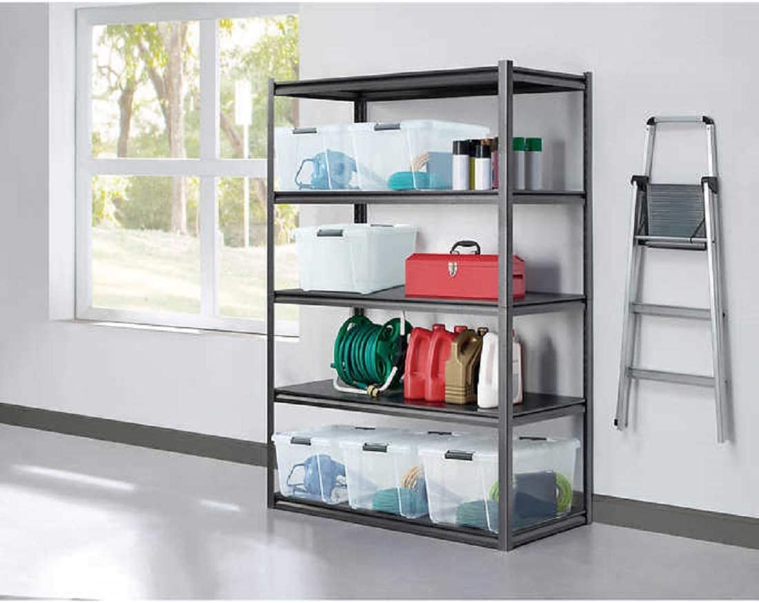 Whalen 5-Shelf Heavy Duty Steel Shelving Unit, 48"W x 24"D x 72"H ...