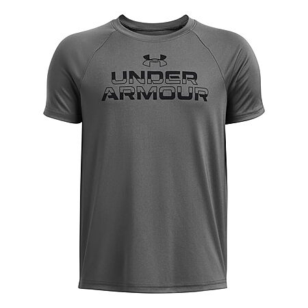 Under Armour Boys' Tech Split Wordmark Short Sleeve Tee (Castlerock ...