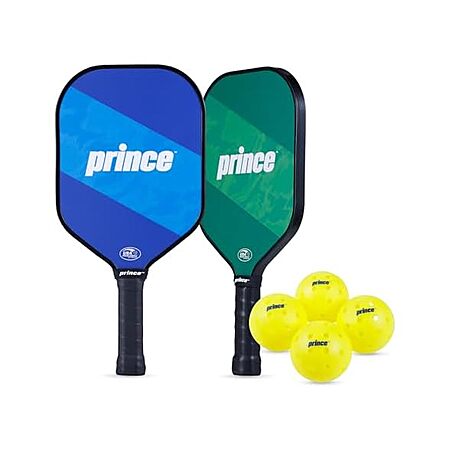 Prince Challenger Pickleball Set w/ 2 Carbon Fiber Paddles & 4 Balls ...