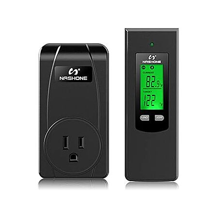 Nashone Wireless Thermostat Socket Remote Control Outlet w/ Built-in ...