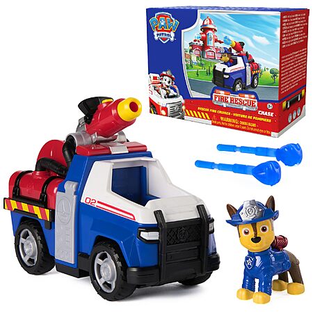 Paw Patrol Chase Rescue Fire Cruiser w/ Action Figure & Projectile ...