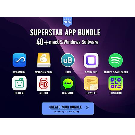 macOS App Bundle Sale: Mountain Duck, uBar, MenubarX Pro & More @Bundlehunt - 2024-05-05