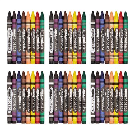 $4.05: Amazon Basics Washable Crayons - 8 Assorted Colors, 6-Pack ...