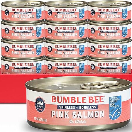 $11.10 /w S&S: Bumble Bee Skinless & Boneless Canned Pink Salmon in ...