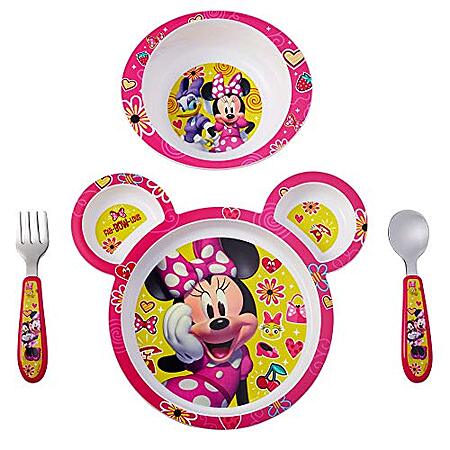 $9: The First Years Disney Minnie Mouse Dinnerware Set, 4 Piece Set