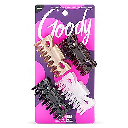 [S&S] $1.43: 4-Count Goody Classics Medium Hair Claw Clips