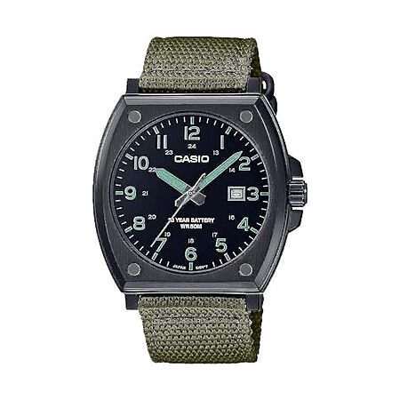 $69: Casio Men's 10-Year Battery WR50M Watch (Stainless Steel/Cloth ...