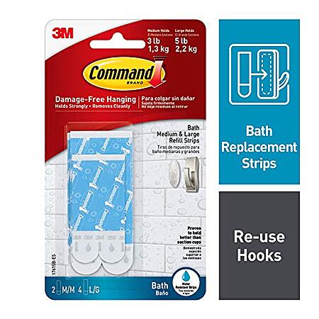 $4: 6-Pack Command Bath Water-Resistant Adhesive Refill Strips (2 ...