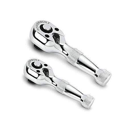 $16: 2-Piece Powerbuilt Stubby Ratchet Set (1/4-Inch and 3/8-Inch) at ...