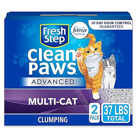 37-lbs Fresh Step Advanced Clean Paws Multi-Cat Clumping Cat Litter ...