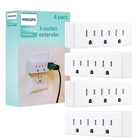$6.83: 4-Pack Philips 3-Outlet Extender (White, SPS1632W/37) at Amazon ...
