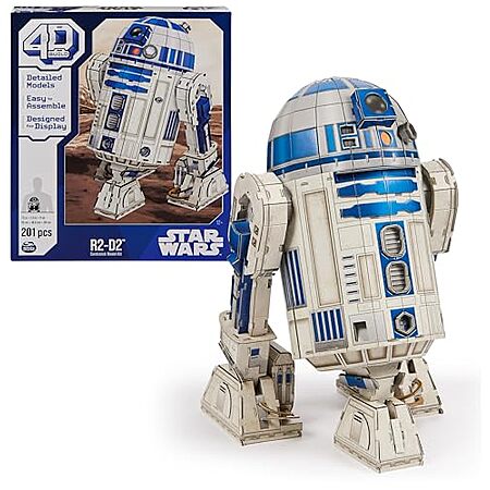 $6.79: 201-Piece 4D Build Star Wars R2-D2 Cardstock 3D Model Kit at Amazon