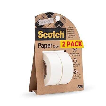 $3.49: 2-Rolls Scotch Paper Tape (3/4 in x 600 in) at Amazon ($1.75 each)
