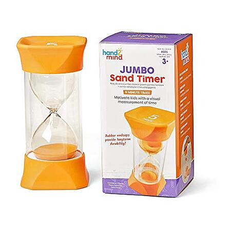 $3.38: hand2mind Orange Jumbo Sand Timers, 5 Minute at Amazon