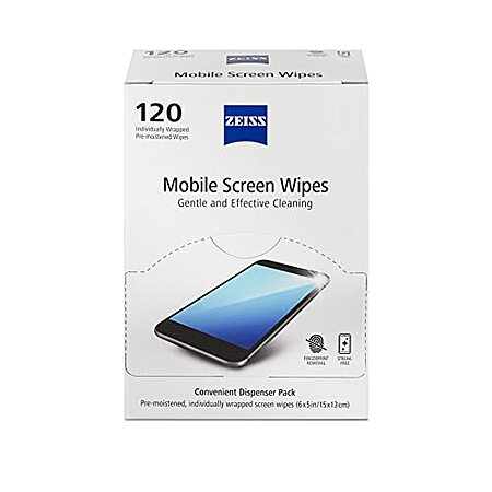 [S&S] $12.34: 120-Count ZEISS Pre-Moistened Wipes, Screen Cleaner at Amazon