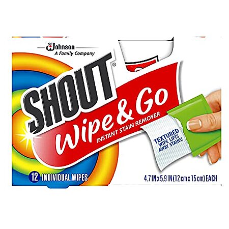 [S&S] $12.71: 6-Pack 12-Count SHOUT Wipe and Go Instant Stain Remover at Amazon