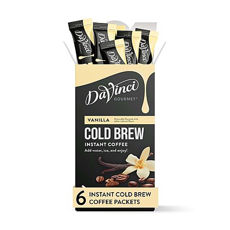 6-Count DaVinci Gourmet Instant Cold Brew Coffee Stick Packets (Vanilla ...