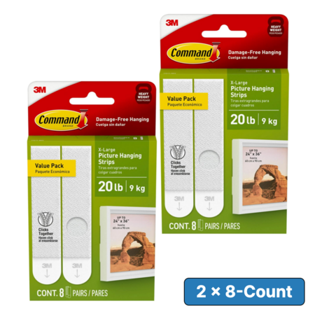 [S&S] $10.24*: 2 × 8-Count Command 20-Lb XL Heavyweight Picture Hanging ...