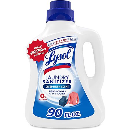 90oz. Lysol Disinfectant Laundry Sanitizer & Scent Booster (Crisp Linen ...