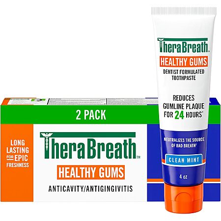 [S&S] $10.10: 2-Pack 4-Oz TheraBreath Healthy Gums Toothpaste (Clean ...