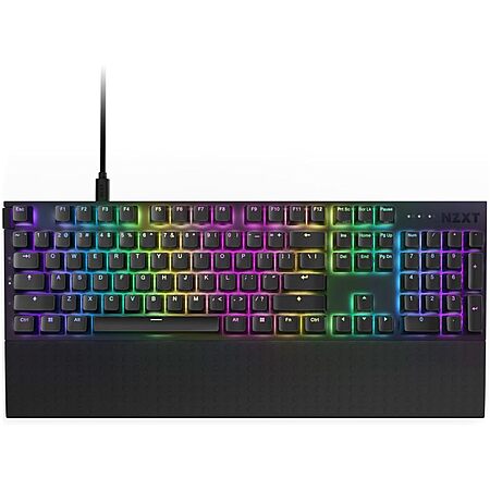 $59.94: NZXT Function 2 Full-Size Wired RGB Gaming Keyboard w/ Linear ...