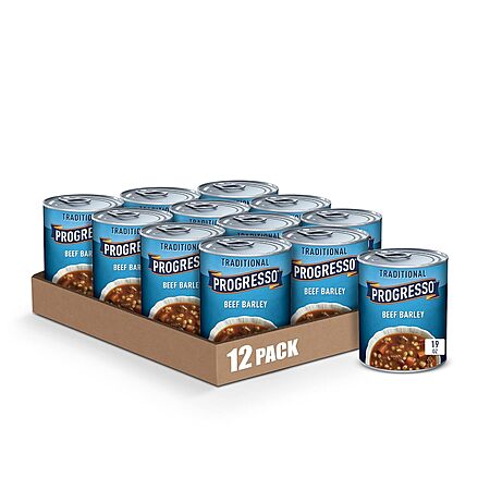 12-Pack 19-Oz Progresso Traditional Canned Soup (Beef Barley) - 2025-09-27