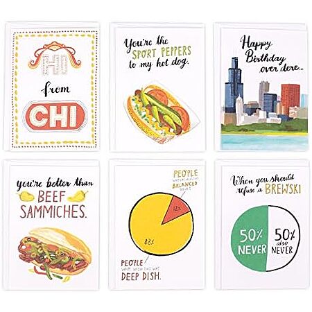 $4: Hallmark Studio Ink Chicago Card Assortment, 6 Cards and Envelopes ...