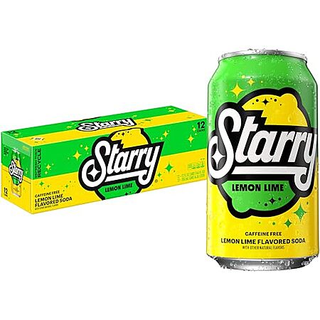12-Pack 12-Oz Starry Lemon Lime Soda (Regular or Zero Sugar) - 2025-11-17
