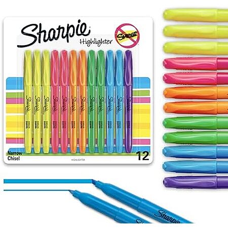 [S&S] $4.73*: 12-Count Sharpie Pocket Style Chisel Tip Highlighters ...