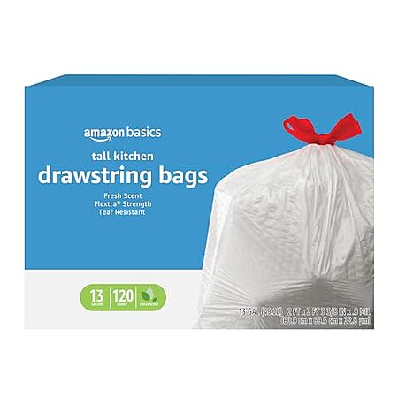 [S&S] $10.64*: 120-Count 13 Gallon Amazon Basics Flextra Tall Kitchen ...